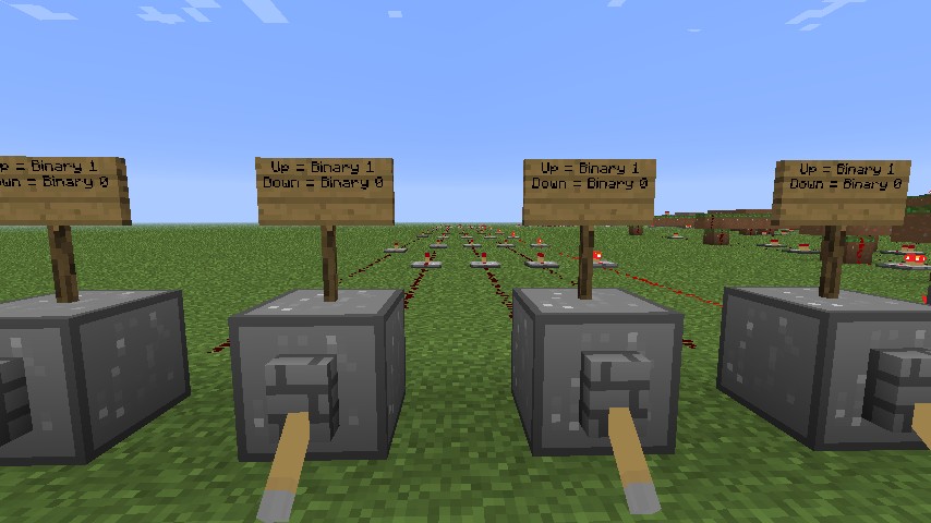Binary (BCD) to 7-segment display converter Minecraft Map