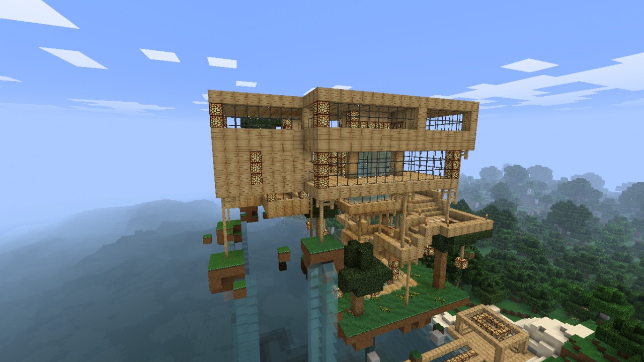 flying house above the water Minecraft Map