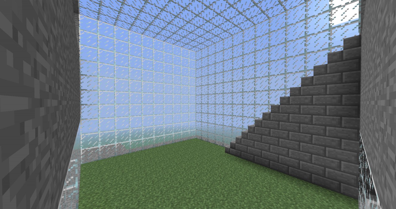 Stone and Glass mansion with working celing lights Minecraft Map