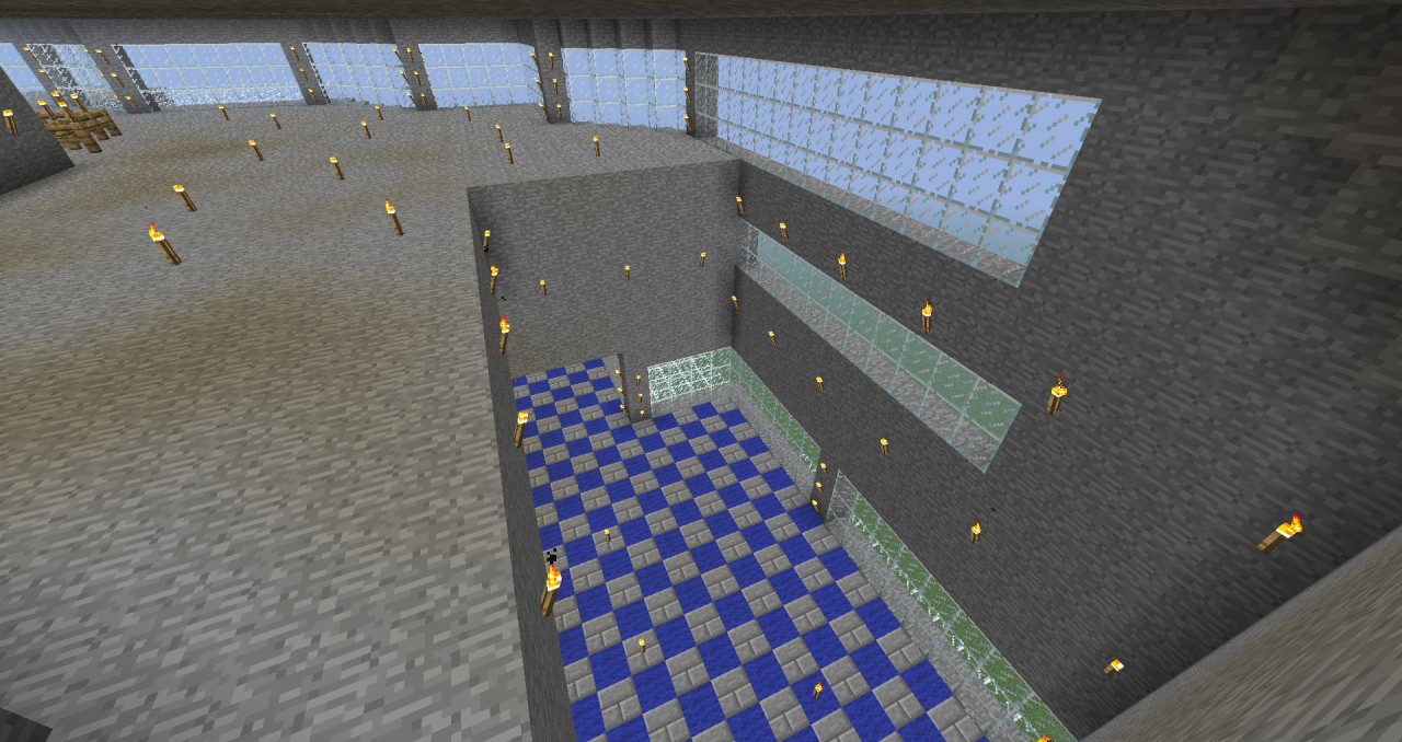 Stone and Glass mansion with working celing lights Minecraft Map