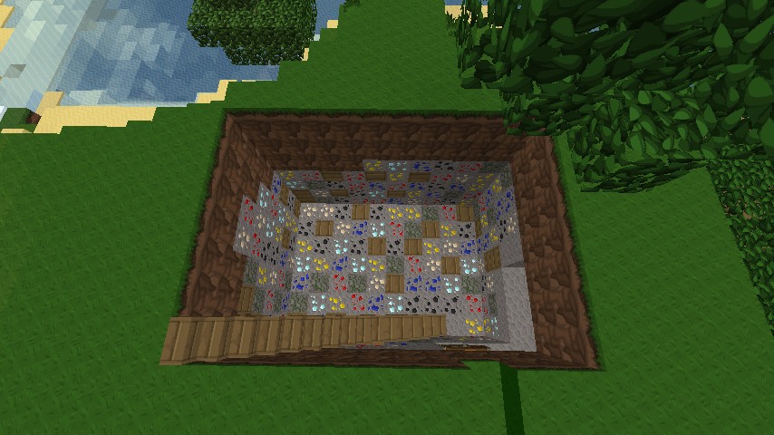 Huge Log Cabin With the Mine with NO Stone Only Rares! Minecraft Map