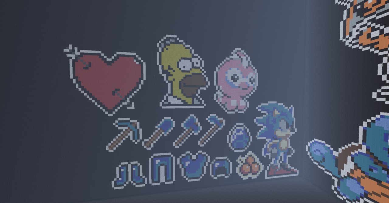 Pixel Art and 8-Bit World Minecraft Map