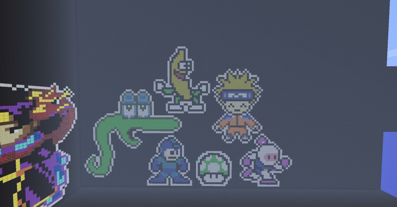 Pixel Art and 8-Bit World Minecraft Map