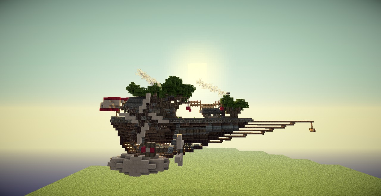 Pluma Lignum airship. world save and schematic and video Minecraft Map