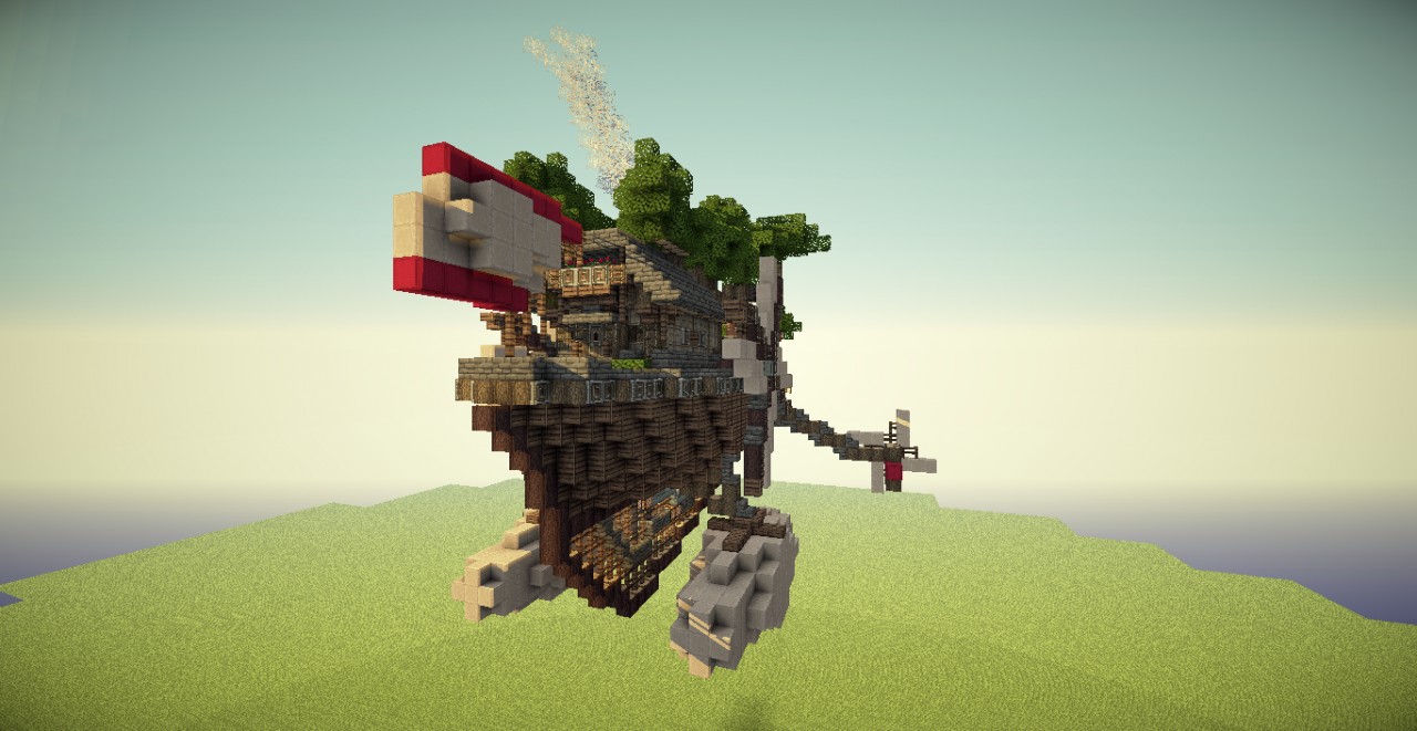 Pluma Lignum airship. world save and schematic and video Minecraft Map