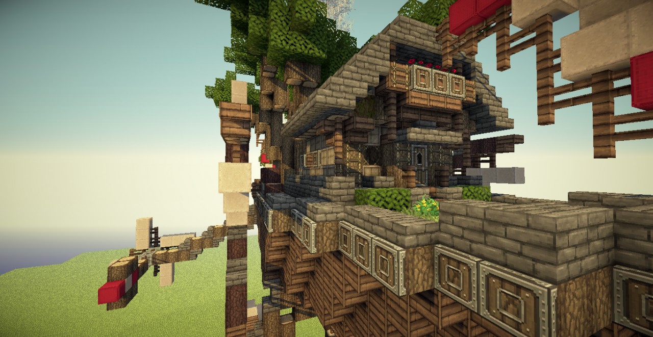 Pluma Lignum airship. world save and schematic and video Minecraft Map