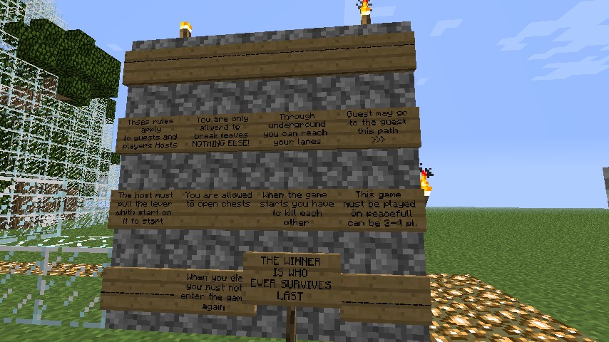 The survival games mini edition Minecraft Map