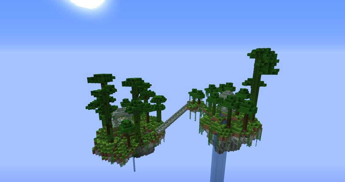 Custom landscaping - Floating Temple. Minecraft Map