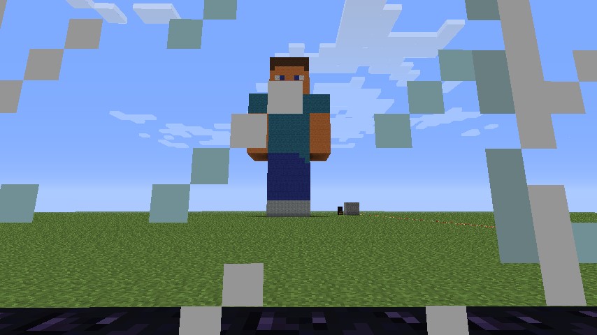 giant statue of steve with tnt for a big explosion Minecraft Map