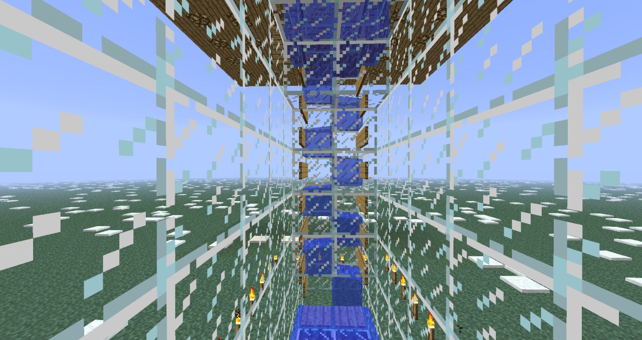 Water Elevator + House Minecraft Map