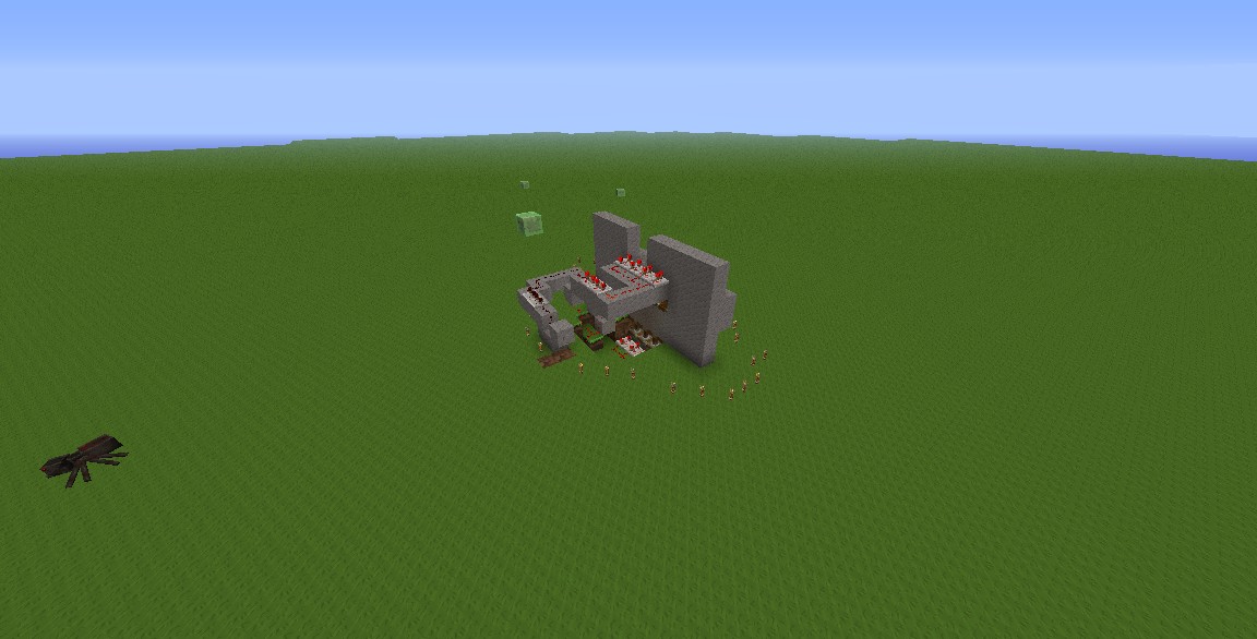 4x2 button activated piston door Minecraft Map