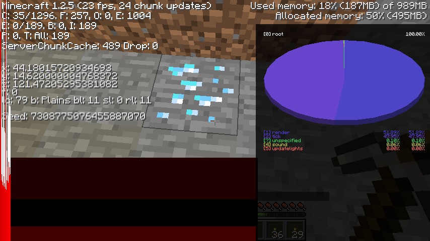 Minecraft 1.2.5 Seed with a Underdround Cavern with Diamonds! Minecraft Map