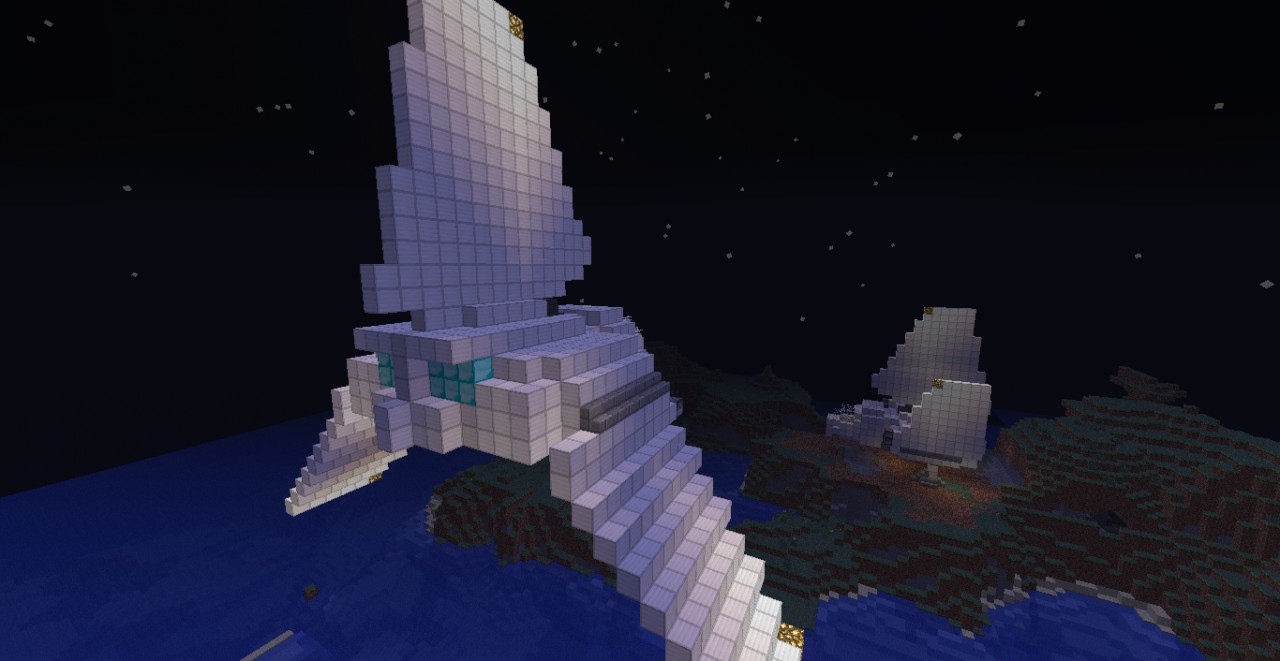 Imperial T4-a Lambda Class Shuttle 1 to 1 Scale Minecraft Map