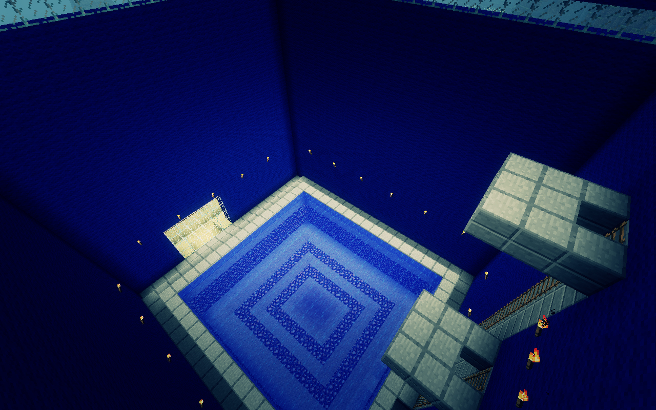 Mansion with swimming pool, cool landscape, town, and secret room ...