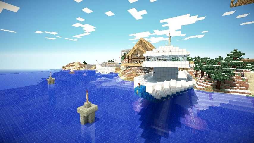 Azzza's Building Area Creation ♦ Sea-side Mansion & Ships Minecraft Map