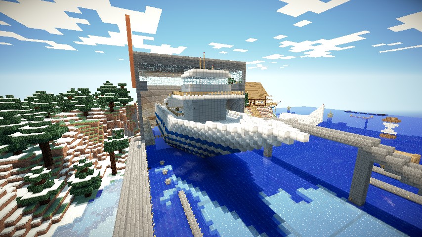 Azzza's Building Area Creation ♦ Sea-side Mansion & Ships Minecraft Map