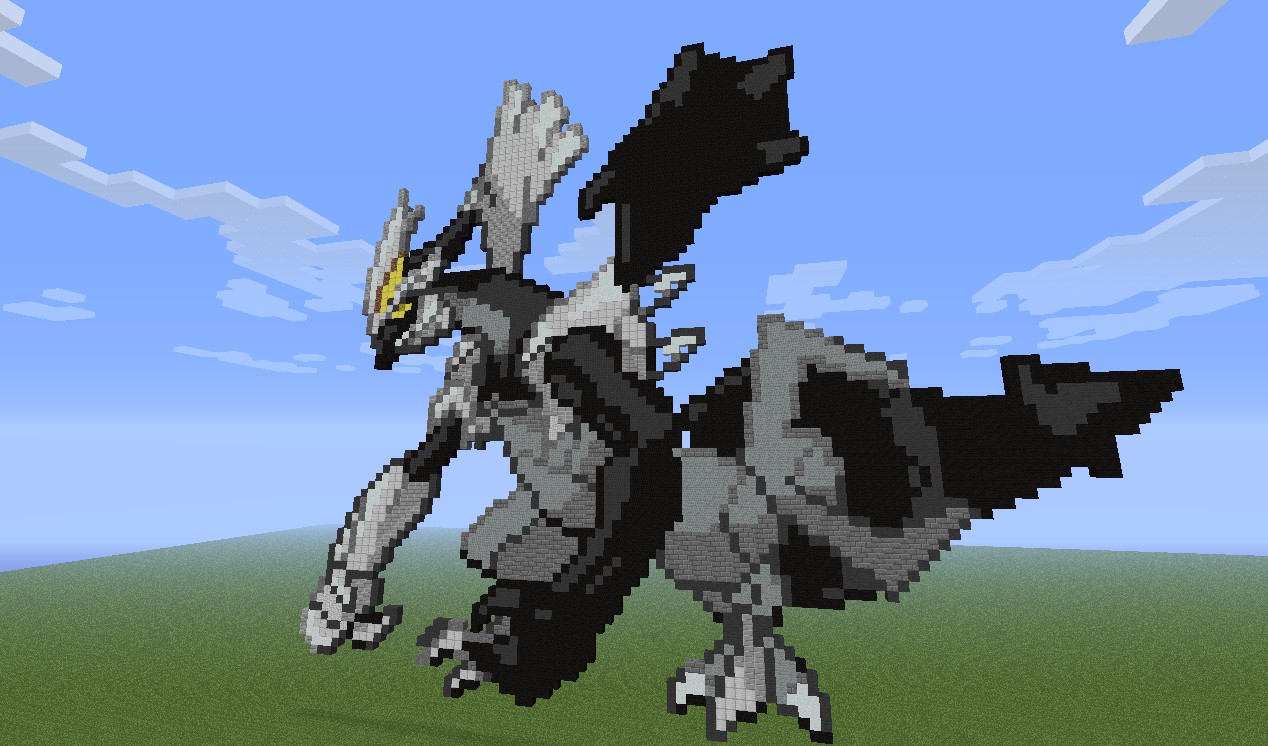 Black Kyurem Pixel Art Minecraft Map
