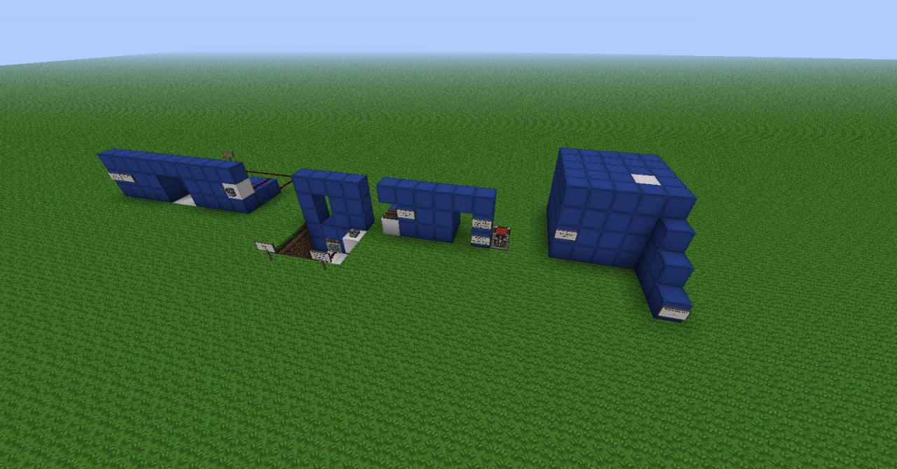 3 Simple redstone doors, 1 hidden floor. Minecraft Map