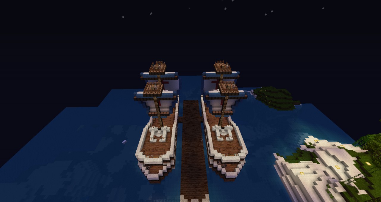 town, beach, Minecraft Map