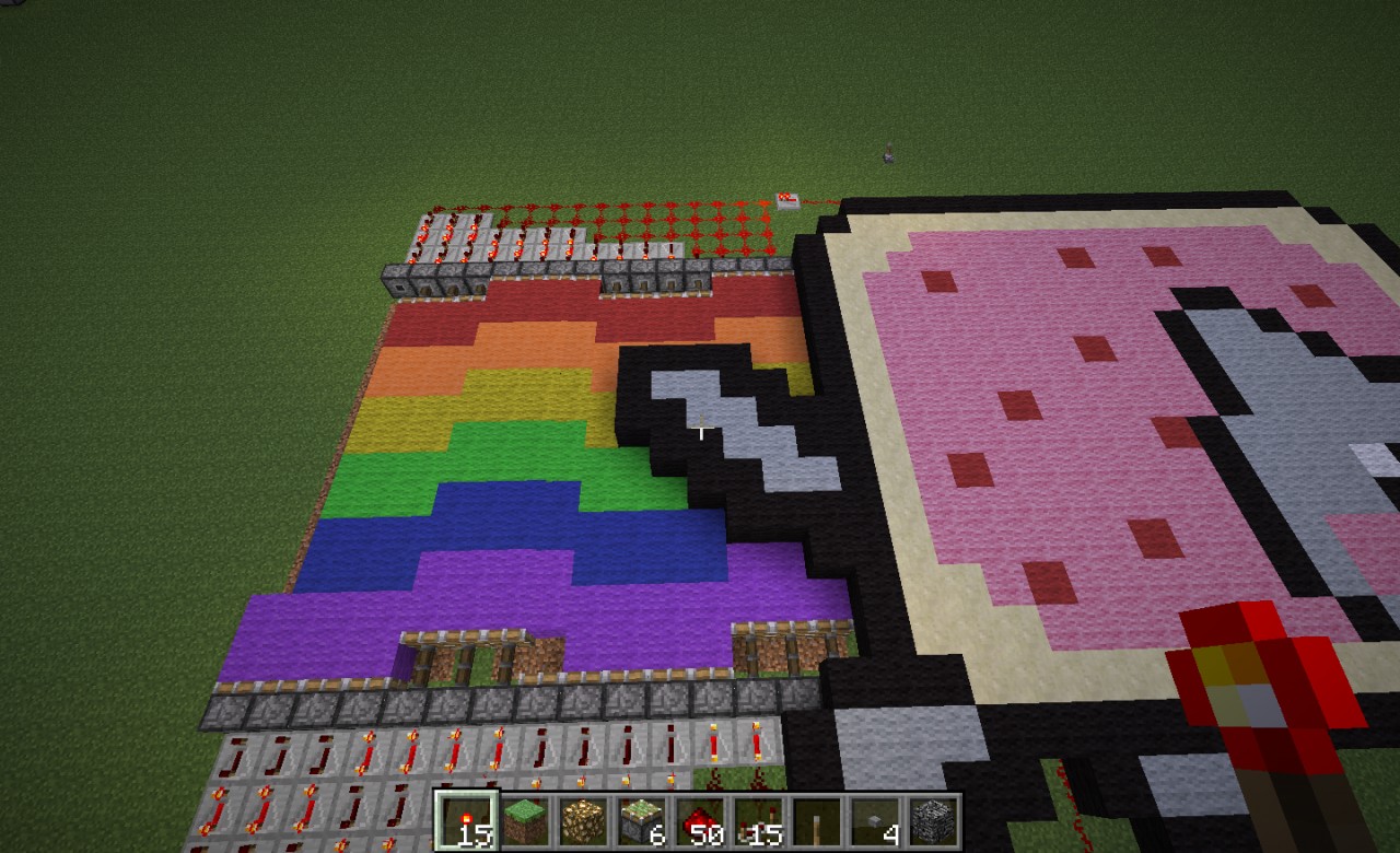 Nyan Cat With Moving Rainbow! (Schematic) Minecraft Map