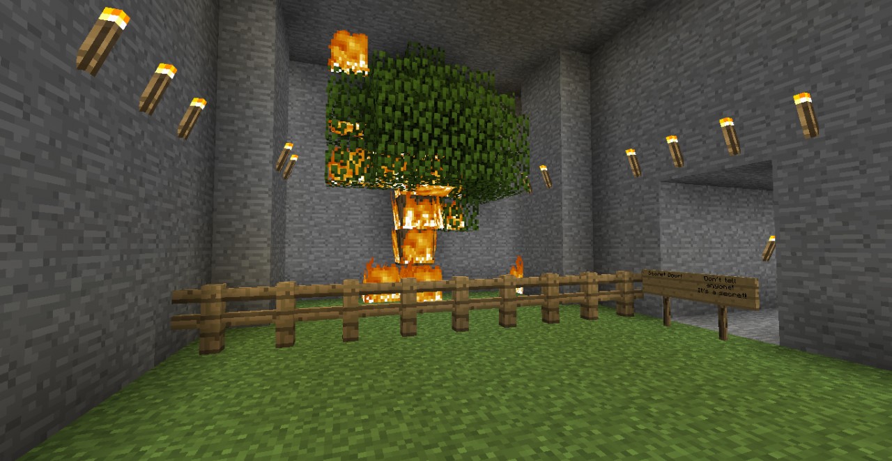 Burning Tree Secret Door! Minecraft Map