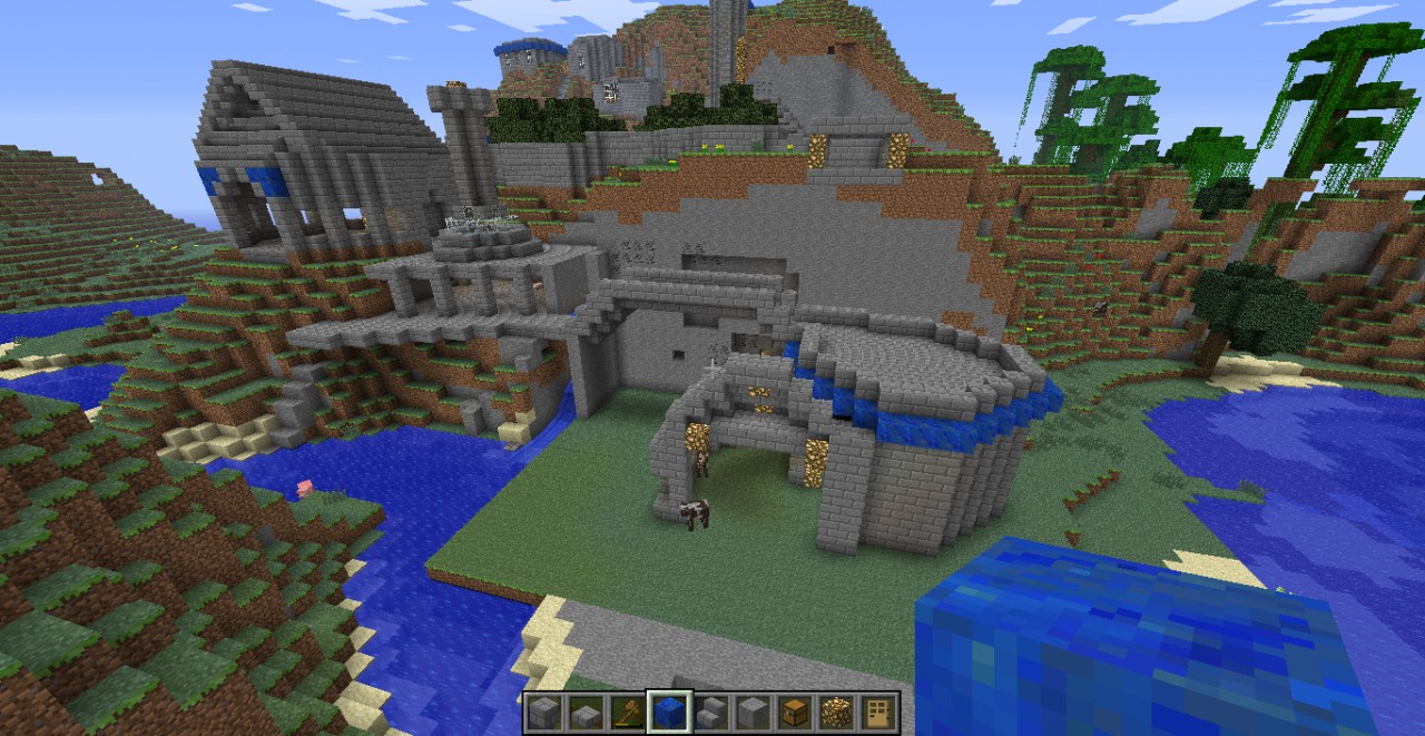Mountain town in the makings Minecraft Map