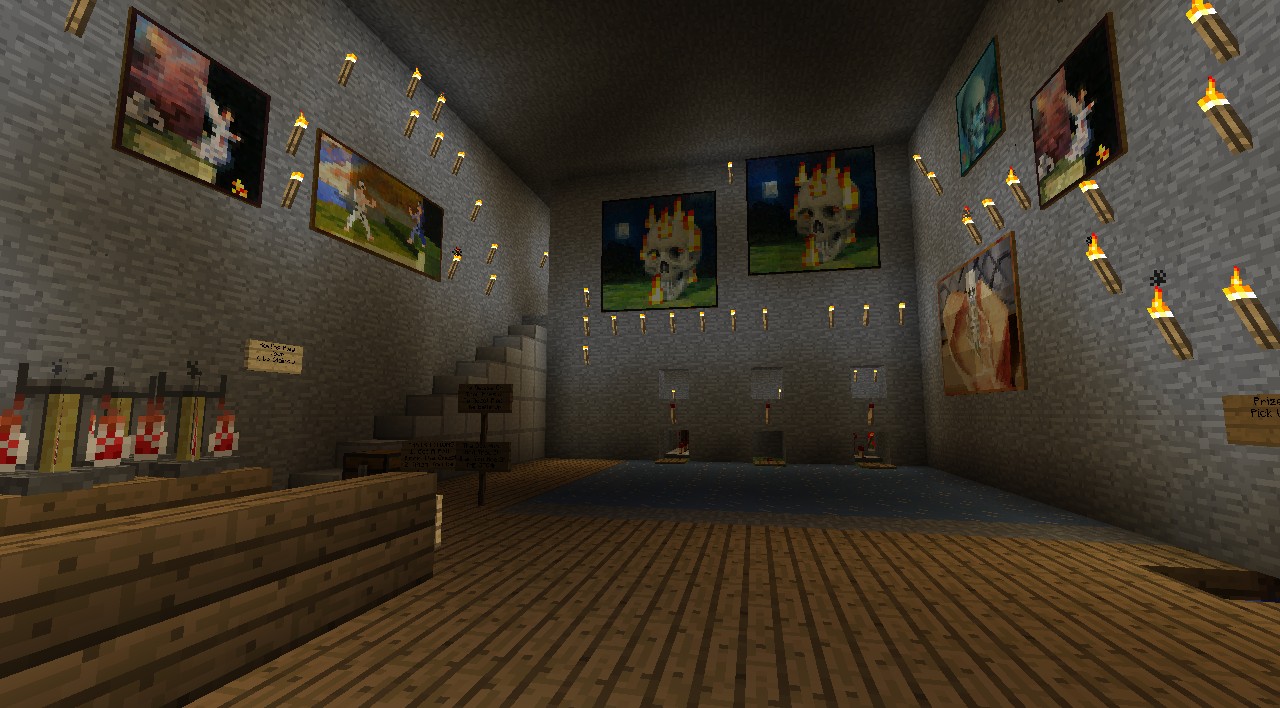Bowling Alley With Redstone Circut Look Bar And Arcade Minecraft Map