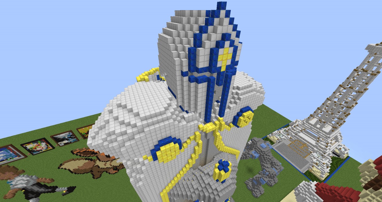 Giant Mario, Guardian Statue and Companion Cube Minecraft Map