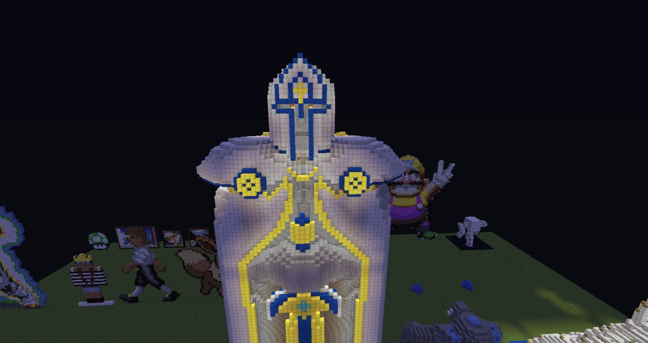 Giant Mario, Guardian Statue and Companion Cube Minecraft Map