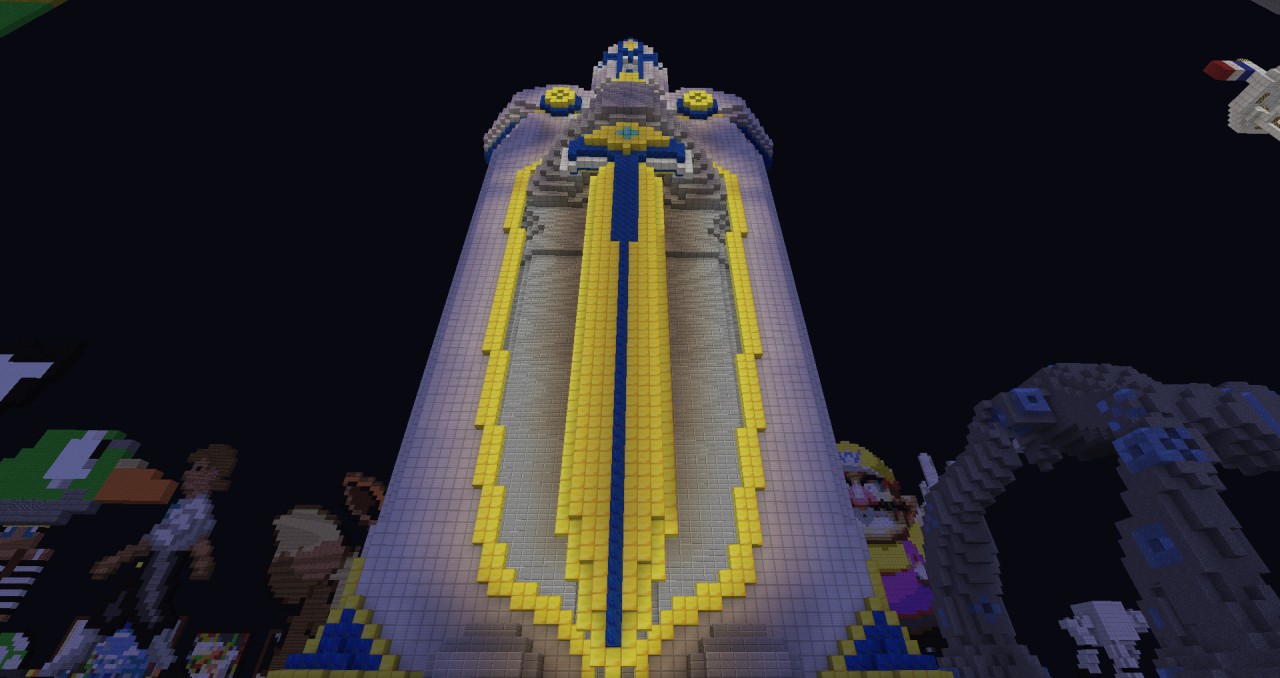 Giant Mario, Guardian Statue and Companion Cube Minecraft Map