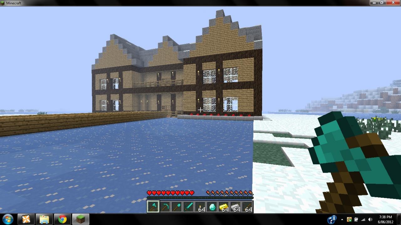 gold mine with nice house Minecraft Map