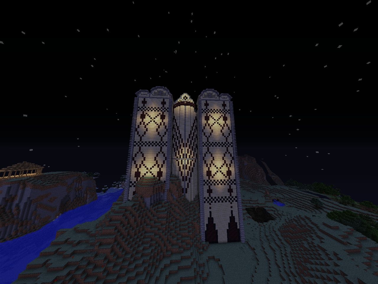 Hillside "Dark" Manor and Bridge Minecraft Map