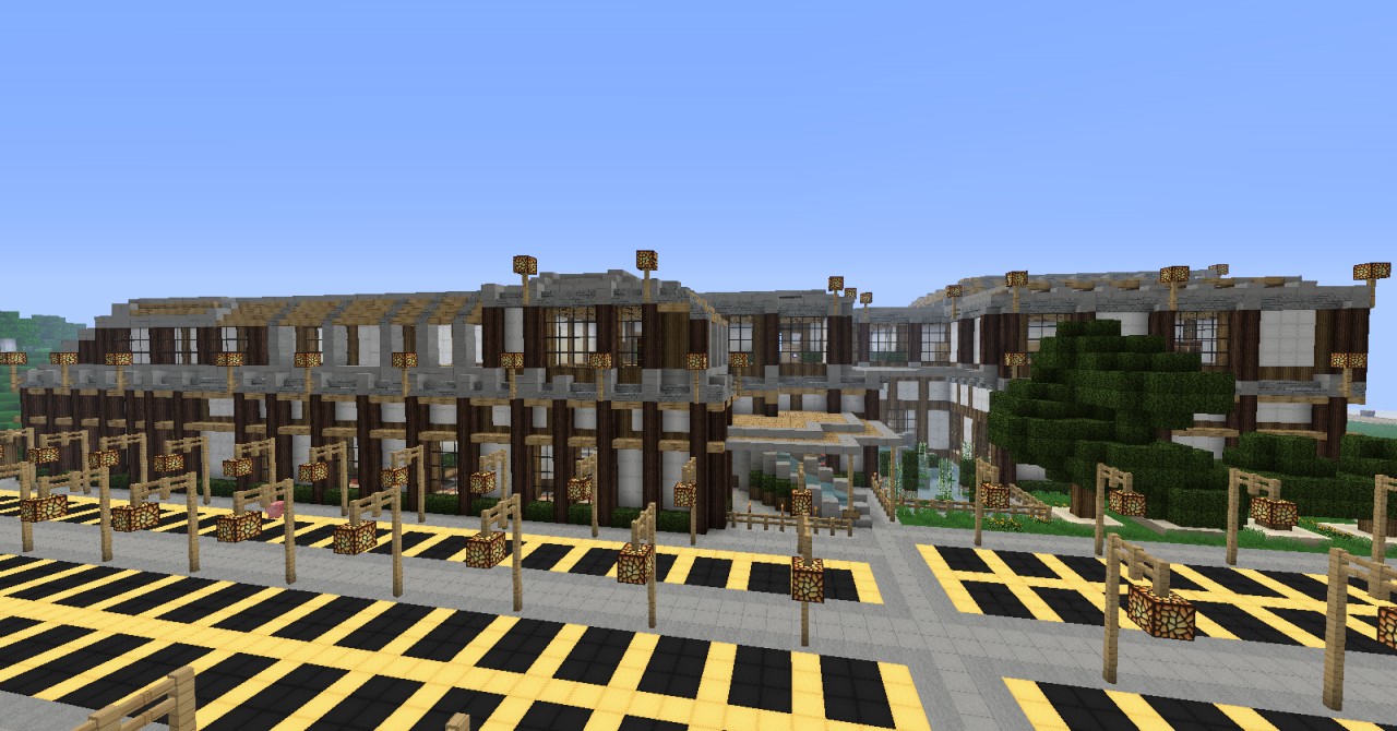 modern school and restaurant. Minecraft Project