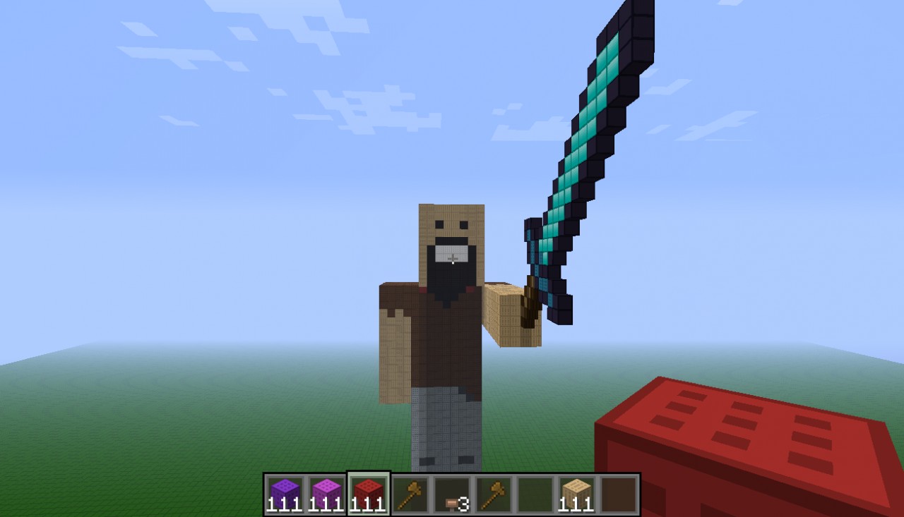 Notch with a sword Minecraft Map