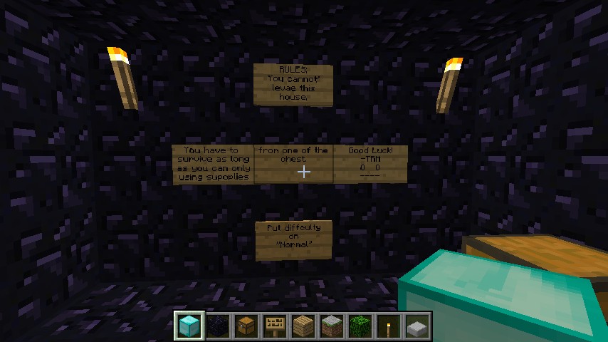 SURVIVAL in the Obsidian room! Minecraft Map