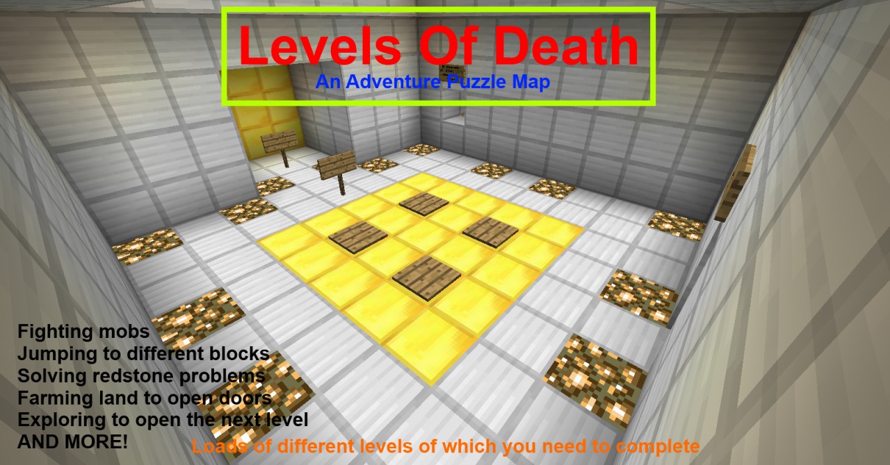 Adventure/Puzzle Map - Levels Of Death v1.0 Minecraft Map