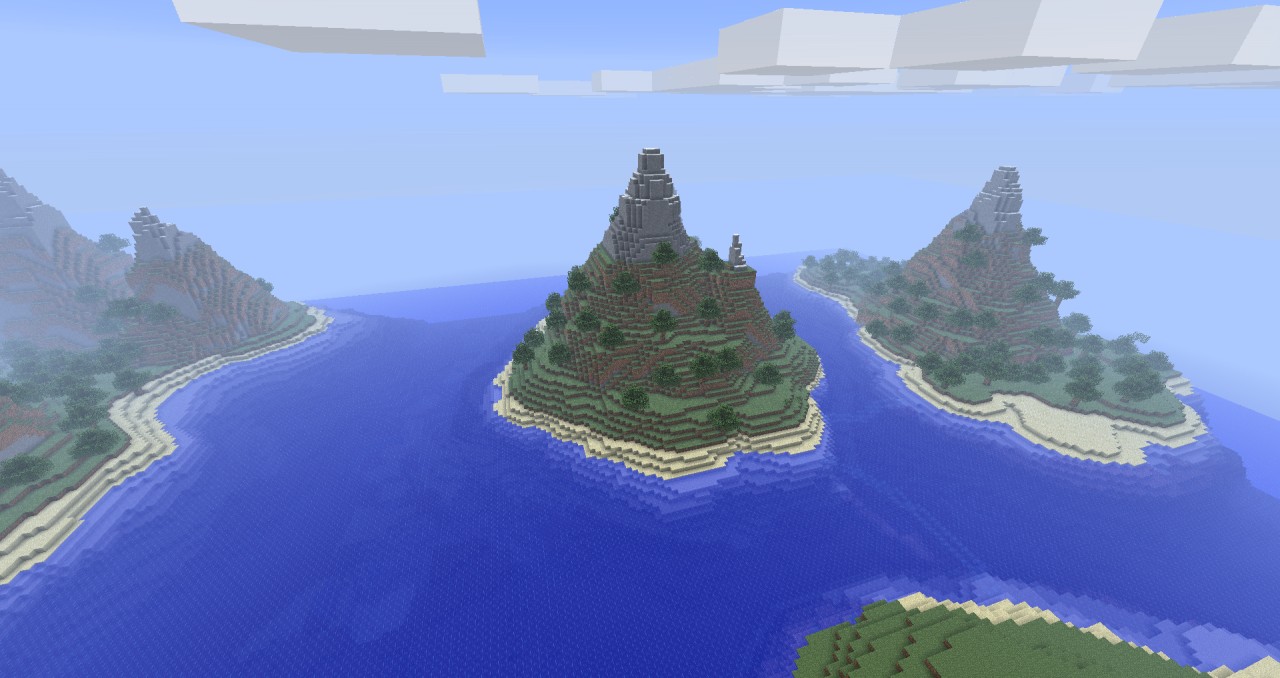 mountain ranges with a huge medieval styled town. Minecraft Map