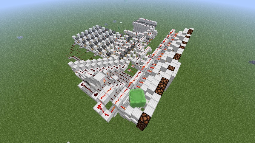 Playing with redstone: Piston fence gate and 9 segment selector (still to be completed ...