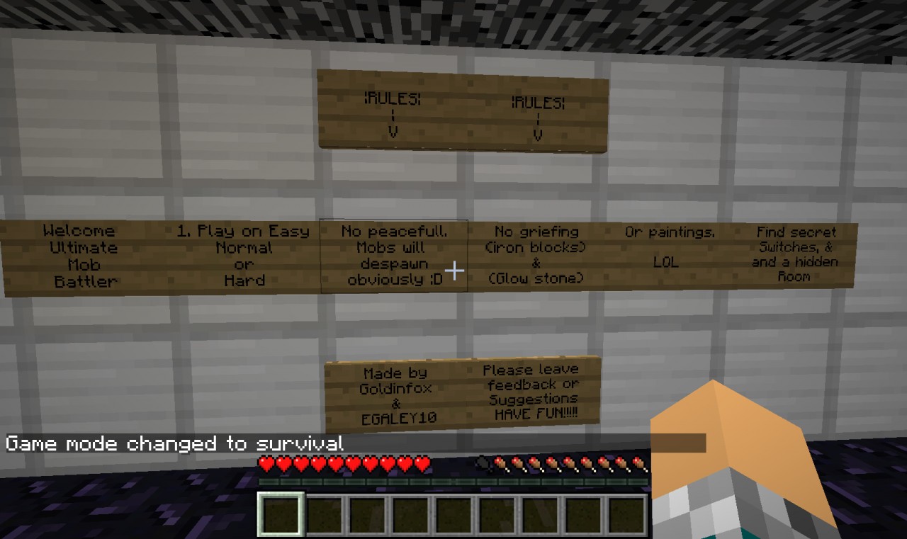 Ultimate Mob Battle!!! GOING TO MAKE RESPAWN ROOM Minecraft Map