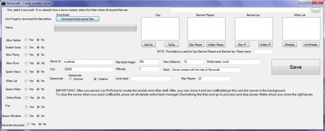 Mynecraft 1.1 © | Minecraft Manager | Beta Version | By james222 | Last ...