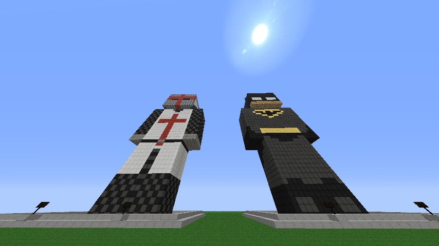 Batman and Templar Knight Statues Minecraft Map