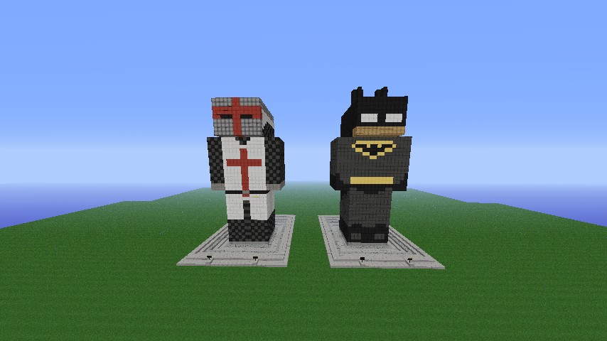 Batman and Templar Knight Statues Minecraft Map