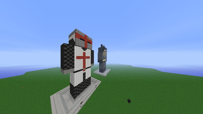 Batman and Templar Knight Statues Minecraft Map
