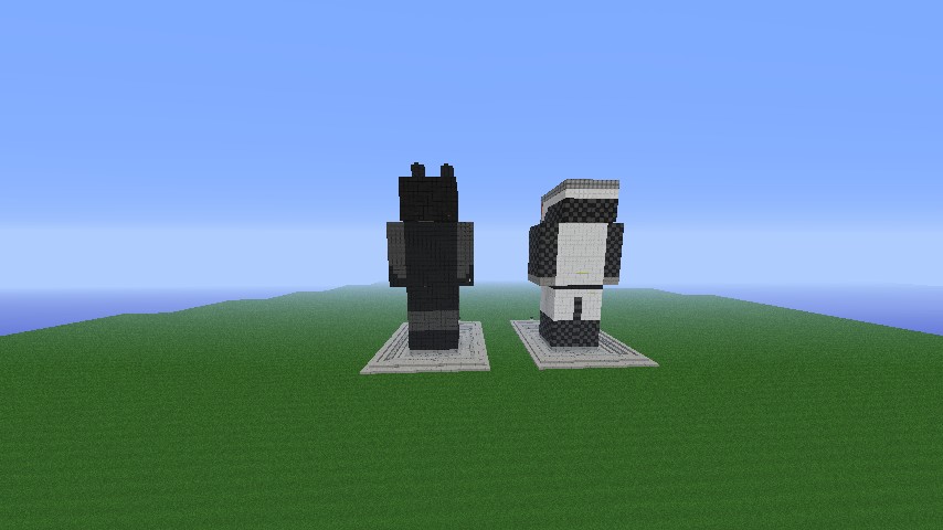 Batman and Templar Knight Statues Minecraft Map