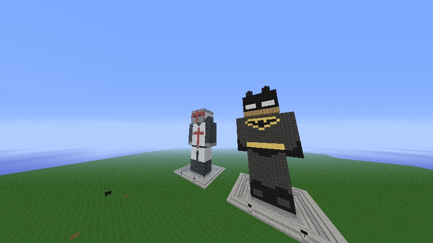 Batman and Templar Knight Statues Minecraft Map