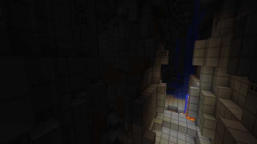 Four Ravines generated together! Minecraft Map