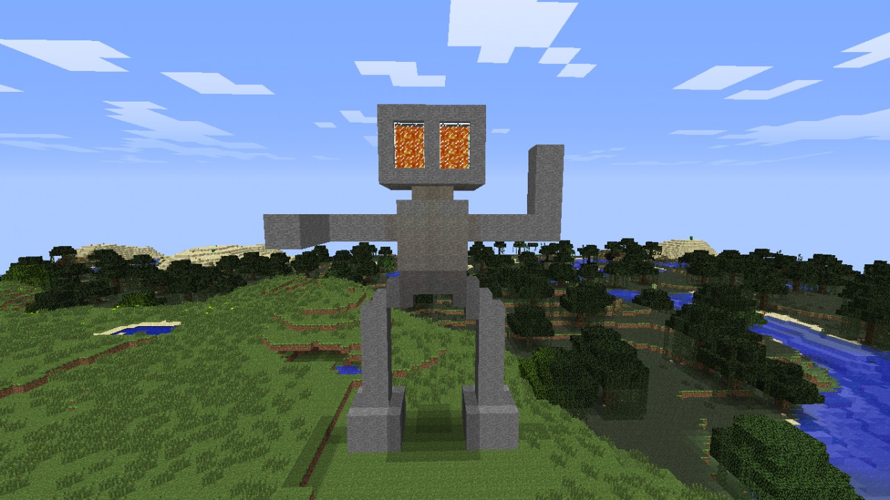 Robot Made Mostly Out Of Stone Minecraft Map