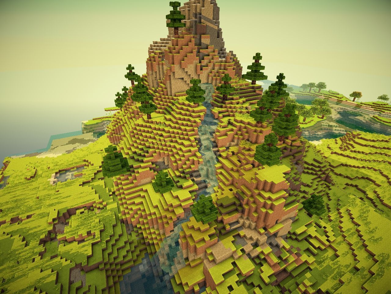 Terraformed mountian, First mountain ever! Minecraft Map