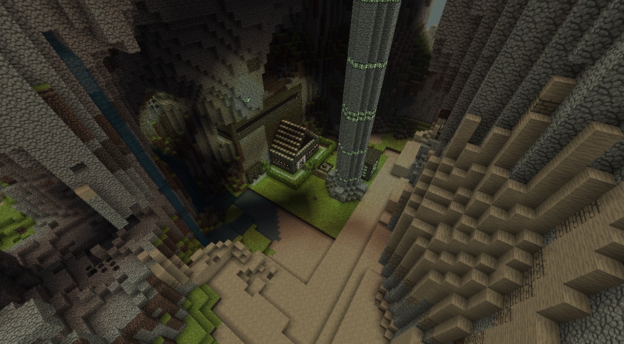 Modern House w/ Huge Pillar/ Walkway Minecraft Map