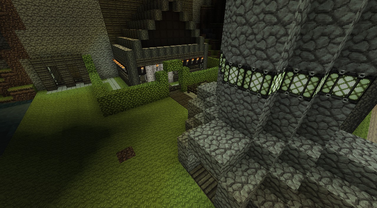 Modern House w/ Huge Pillar/ Walkway Minecraft Map